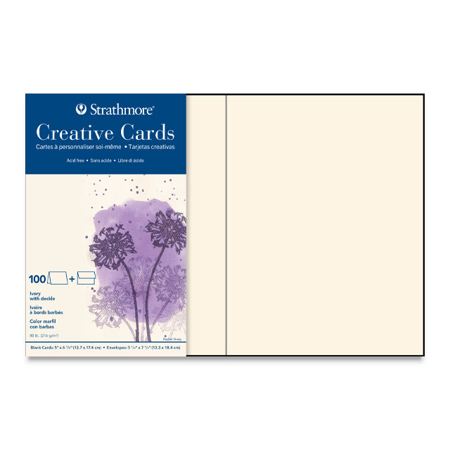 Strathmore Creative Cards and Envelopes - Ivory Deckle, 5" x 6-7/8 ...